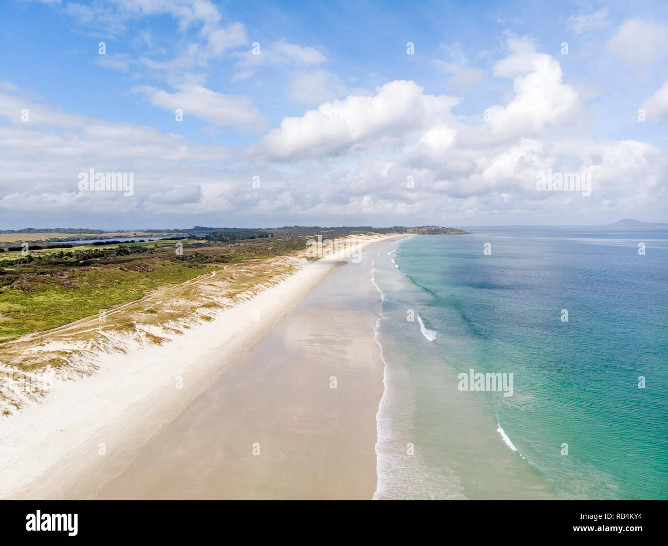 A beautiful drone photo of Puheke beach in the Karikari peninsula, Far ...