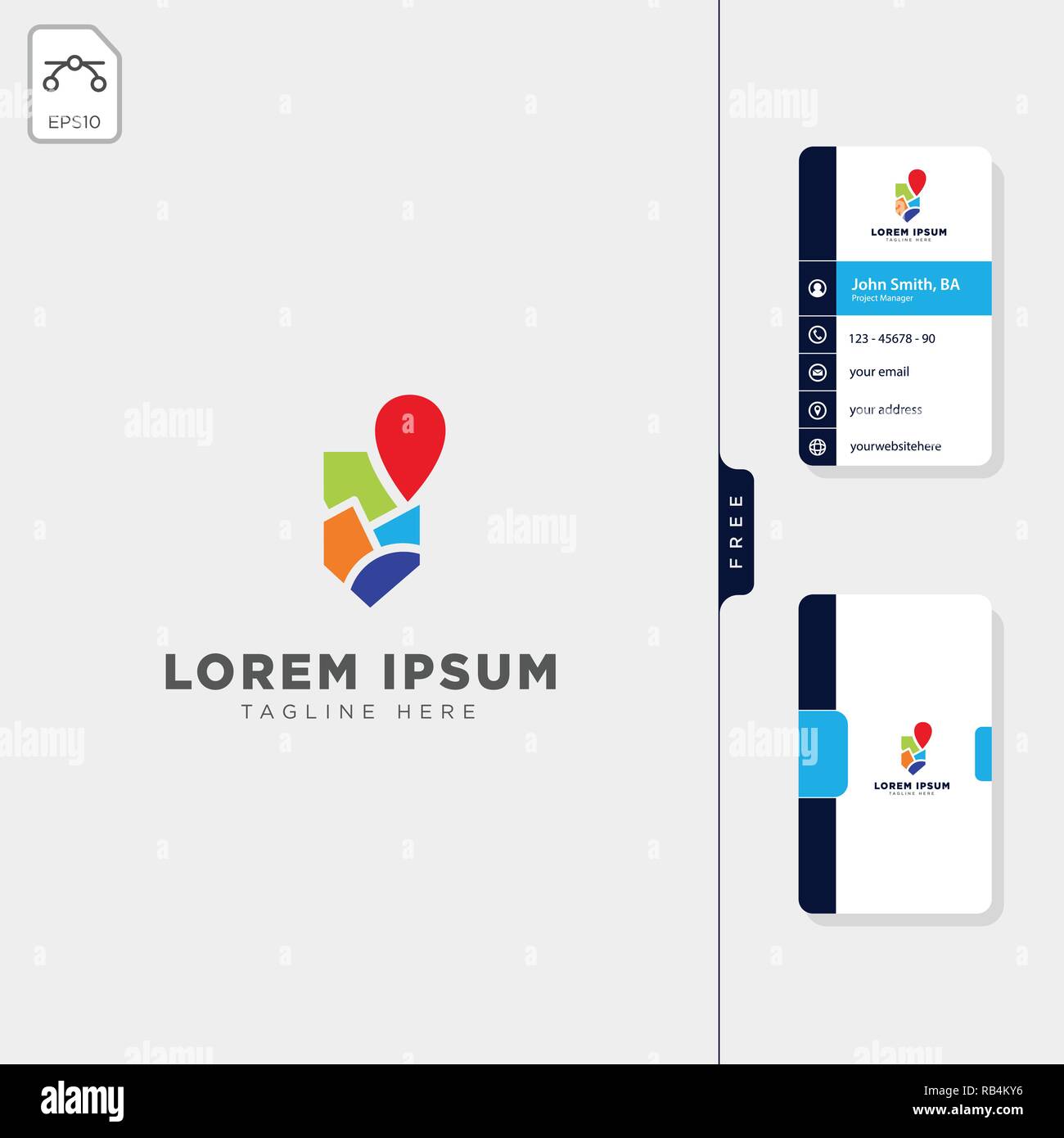 mountain map navigator logo template free business card design template ...