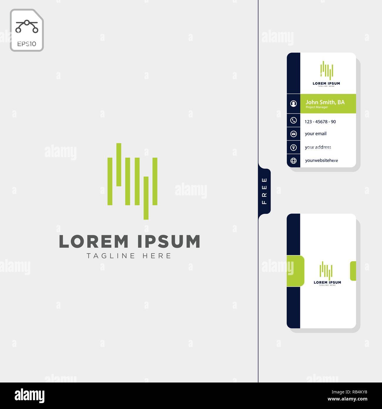 minimal MV initial wave logo template vector illustration get free ...