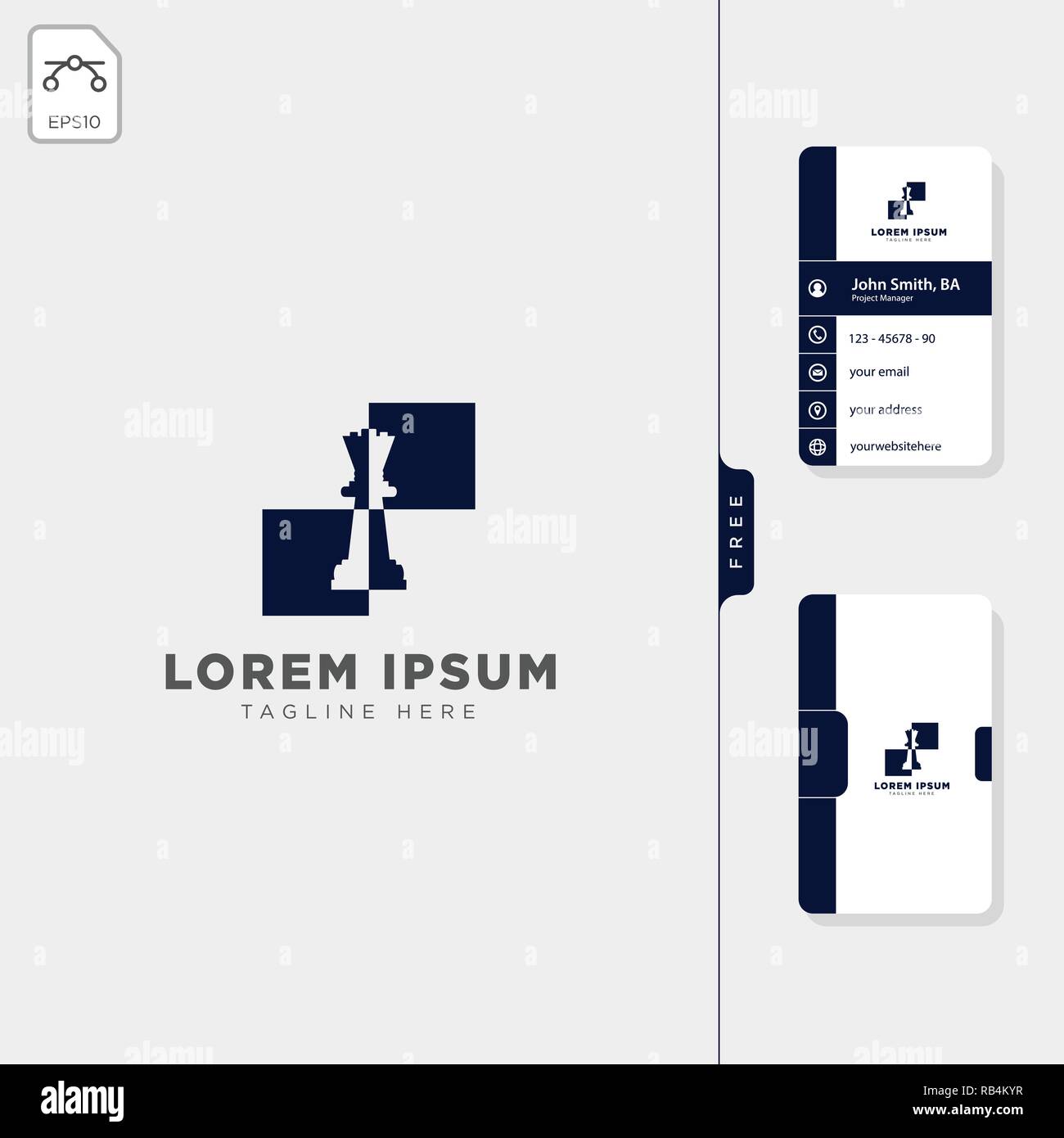 chess logo template vector illustration free business card design ...