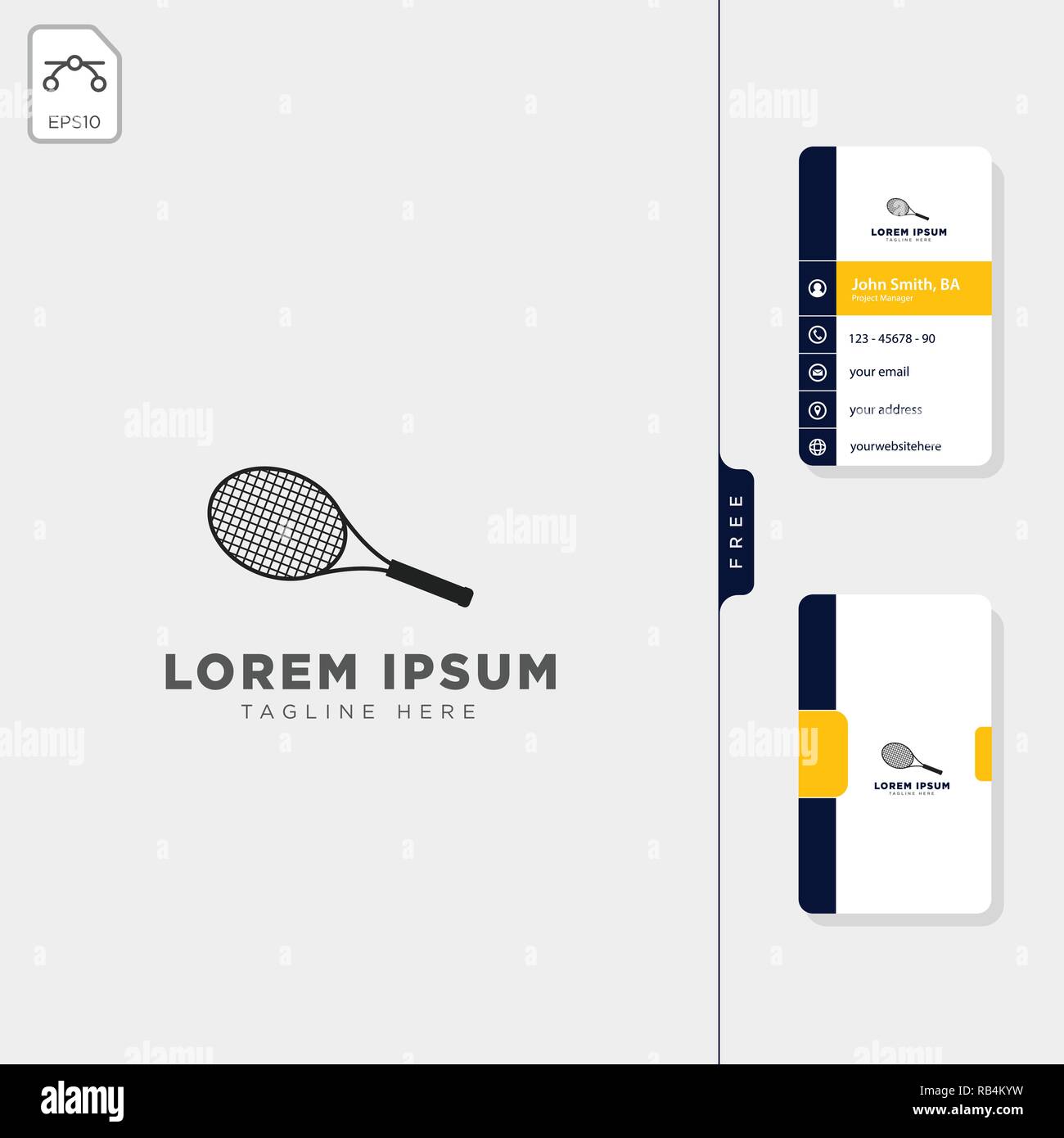 racket tennis logo template vector illustration free business card ...