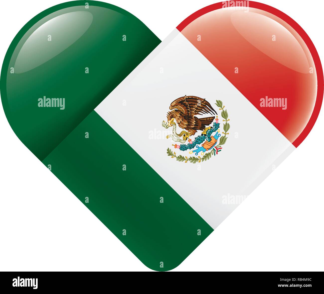 Mexican flag, vector illustration on a white background Stock Vector ...