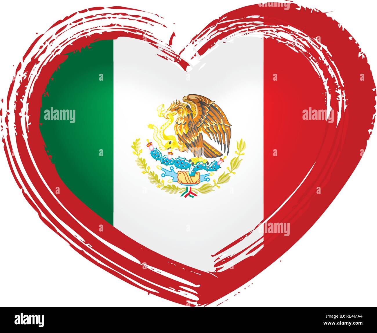 Mexican flag, vector illustration on a white background Stock Vector ...