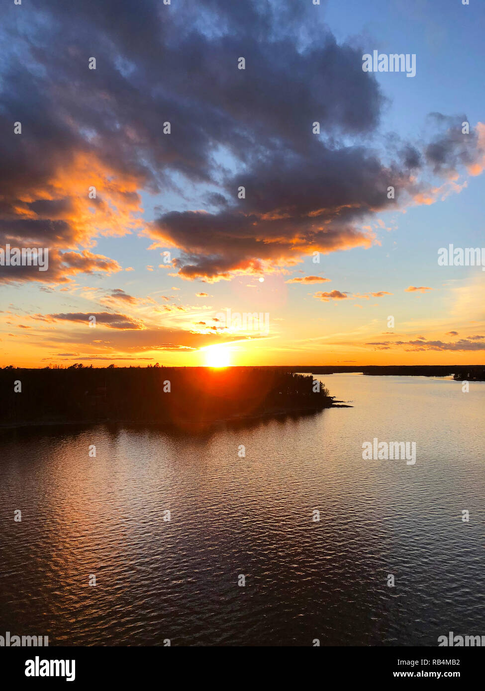 Aerial view of a Sunset sky background. Aerial Dramatic gold sunset sky ...