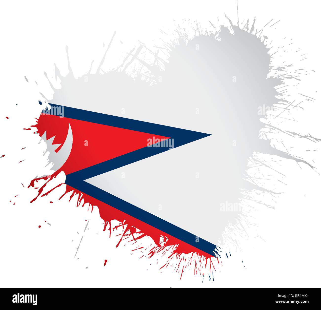 Nepal flag, vector illustration on a white background Stock Vector ...