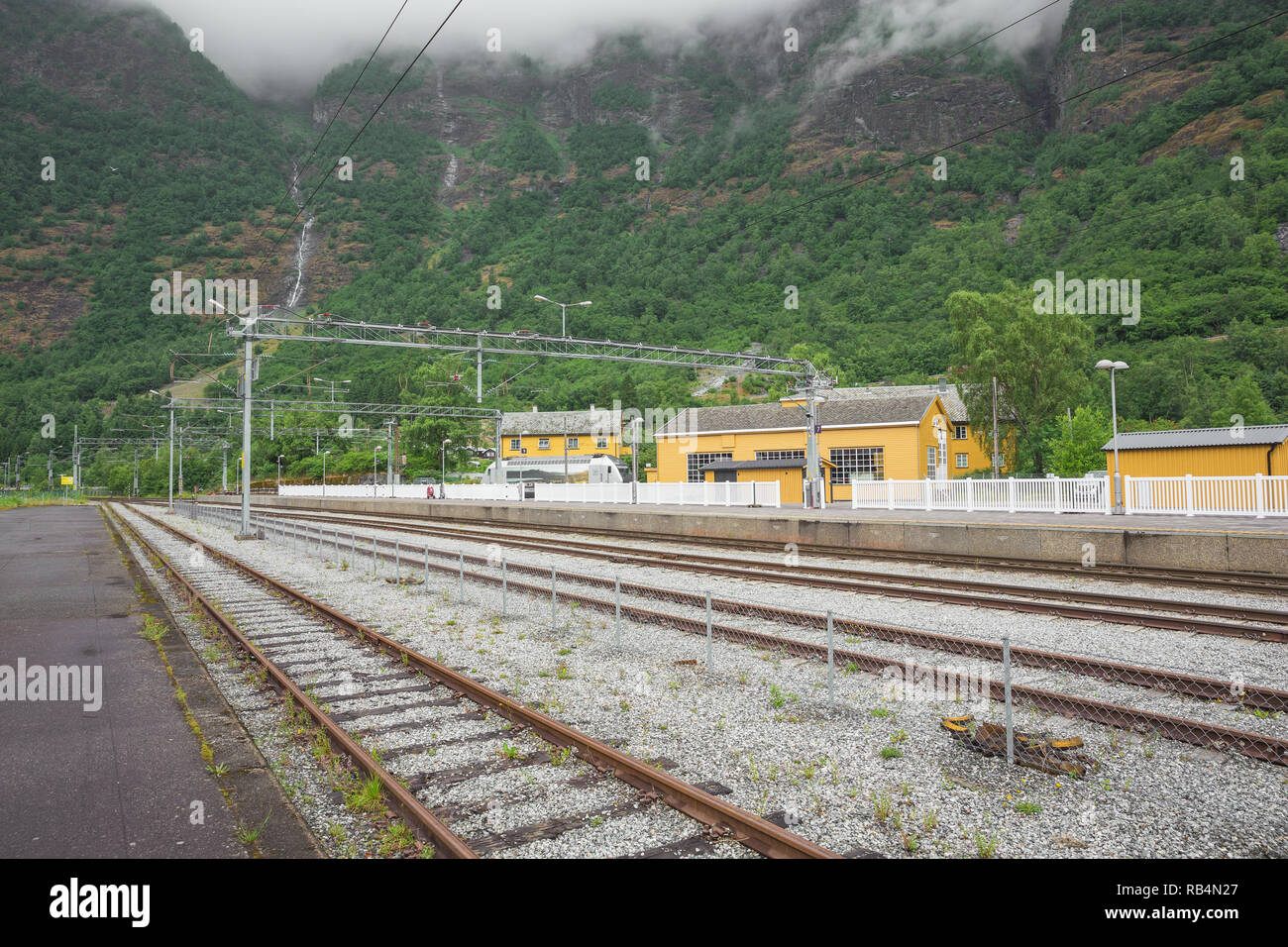Flam station waiting for the next train filled with tourists Stock ...