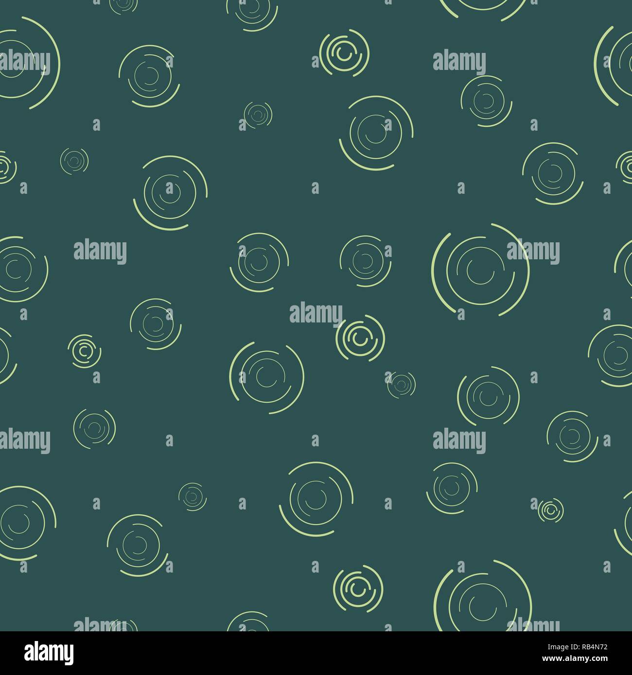 Seamless pattern, abstract vortex on dark green background, vector ...