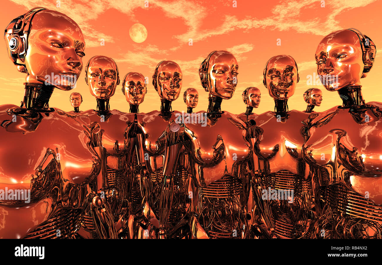 Artificial Intelligence & Transhumanism Stock Photo - Alamy