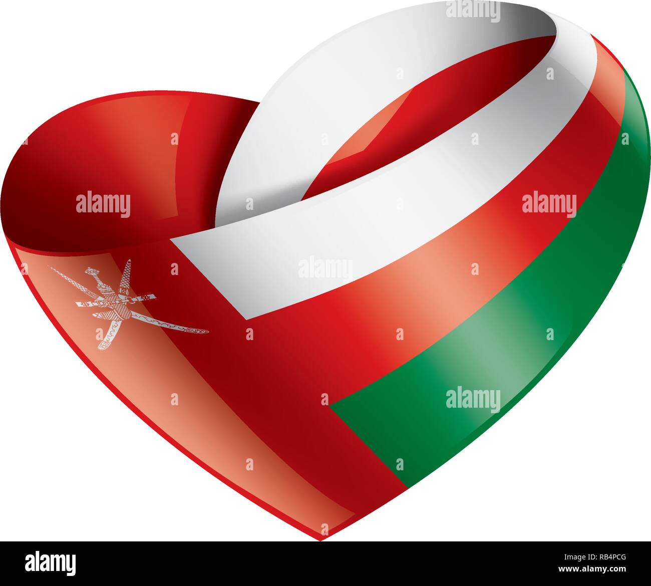 Oman flag, vector illustration on a white background Stock Vector Image ...