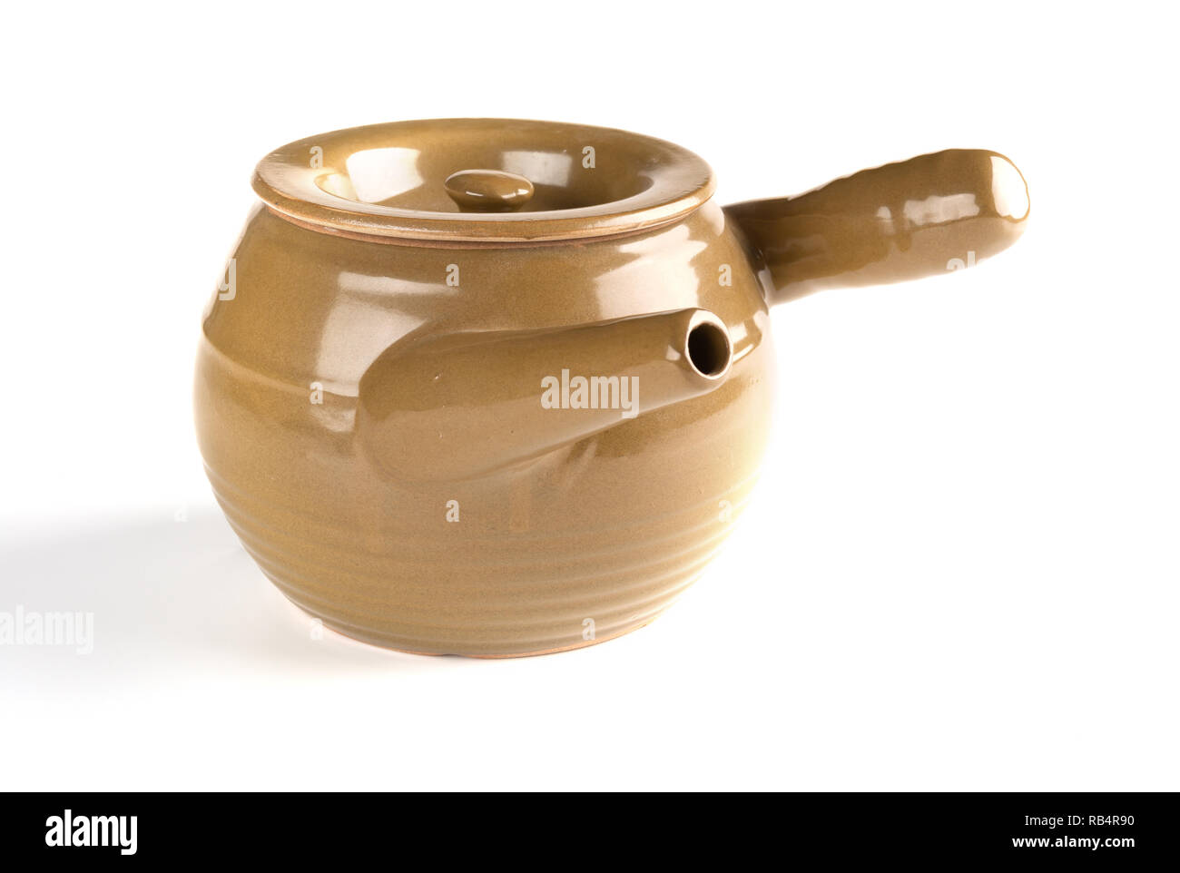clay pot for boiling herb medicing with on white Stock Photo - Alamy