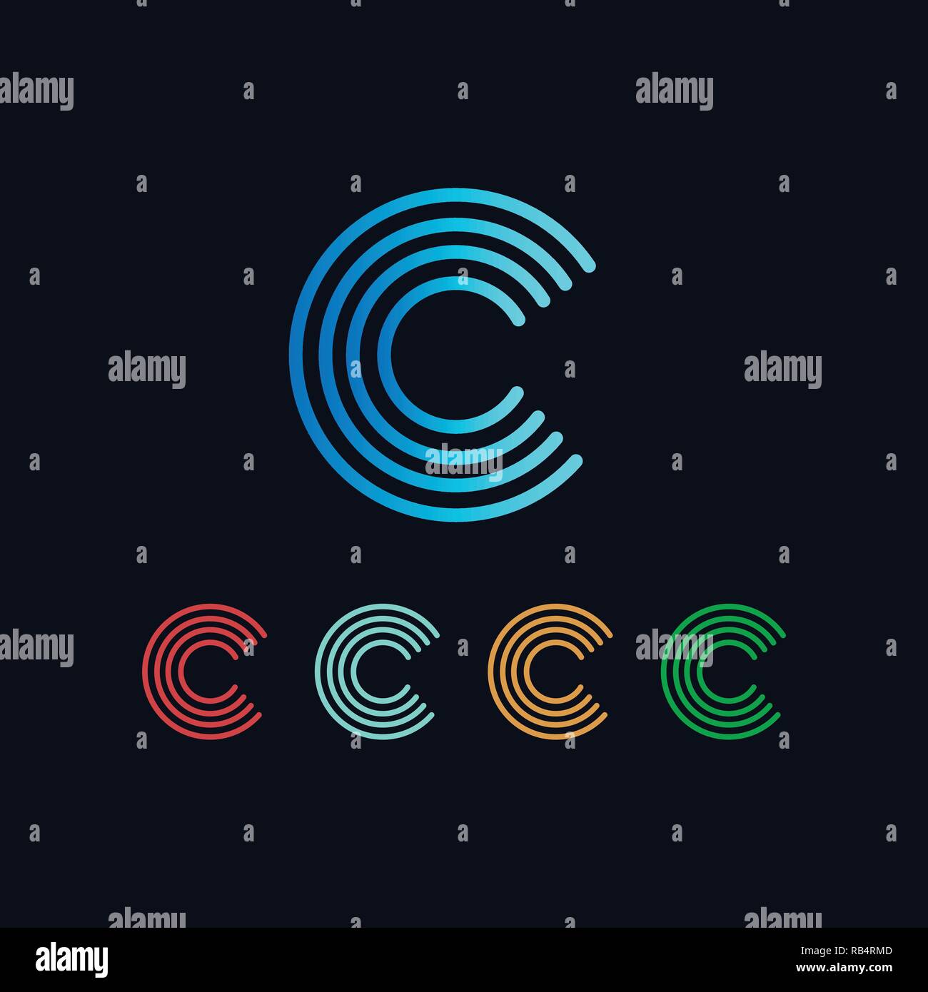 Letter C Set Logo template vector illustration ready use for technology ...