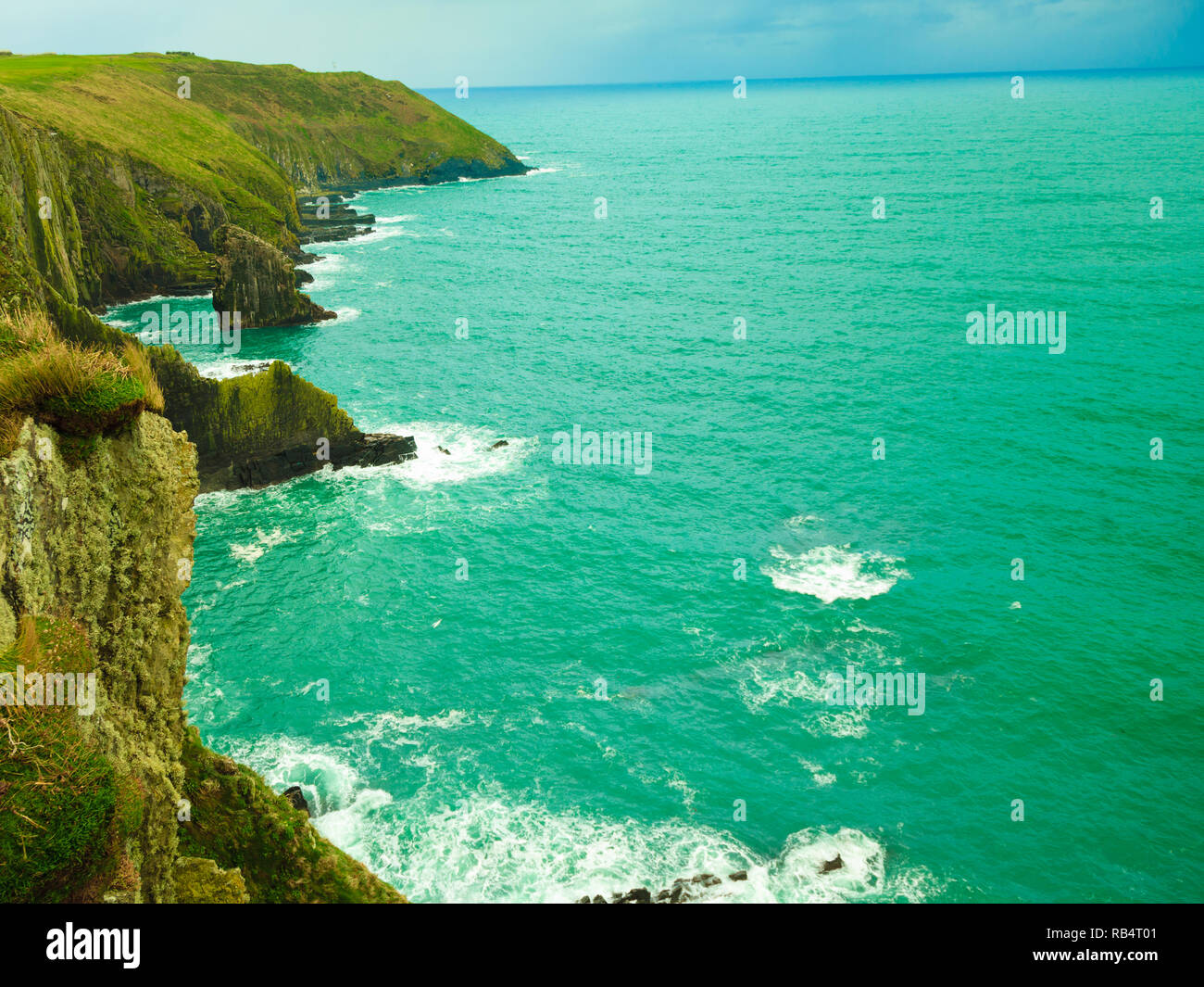 Irish landscape. Coastline atlantic ocean rocky coast scenery. County ...
