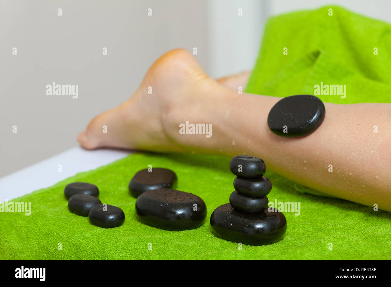 Spa relaxation, healthy pleasure concept. Woman legs and feet, hot ...