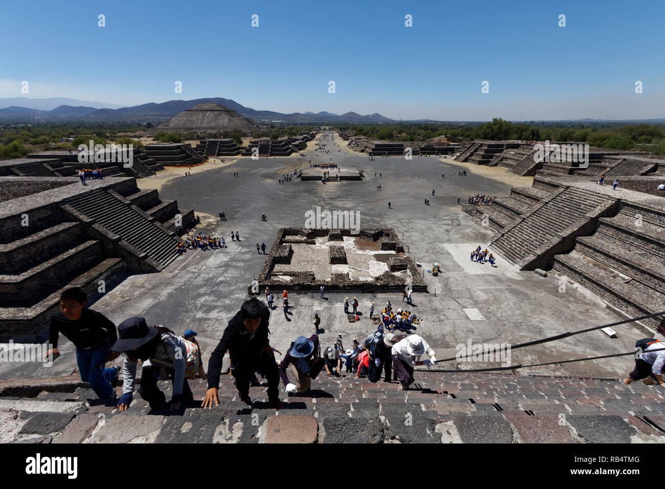 Climbing the Pyramid od the Moon Stock Photo - Alamy