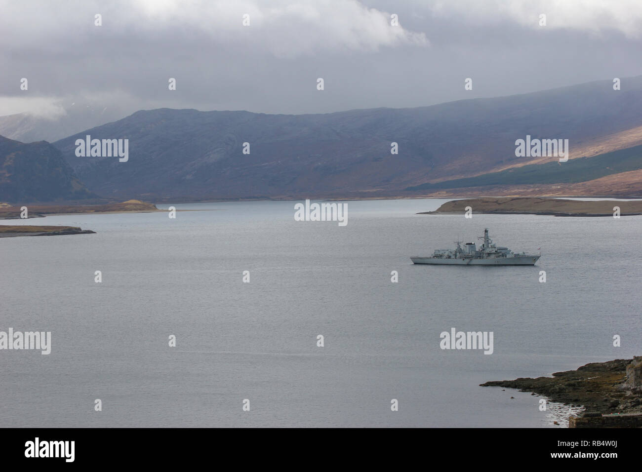 HMS Sutherland at Loch Eriboll Stock Photo - Alamy