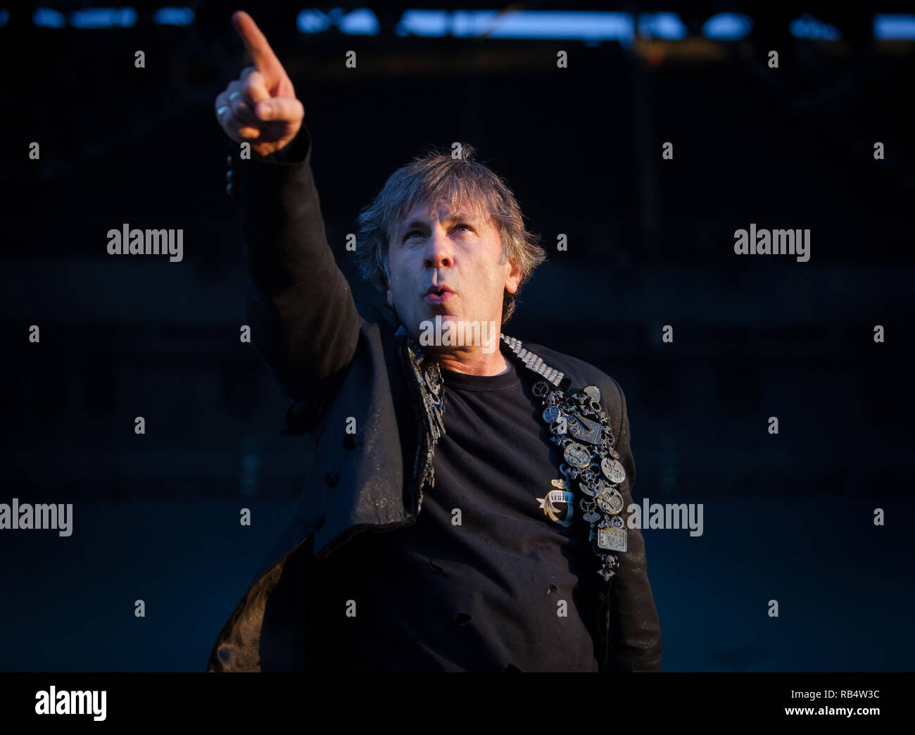 Iron Maiden, the English heavy metal band, performs a live concert at ...