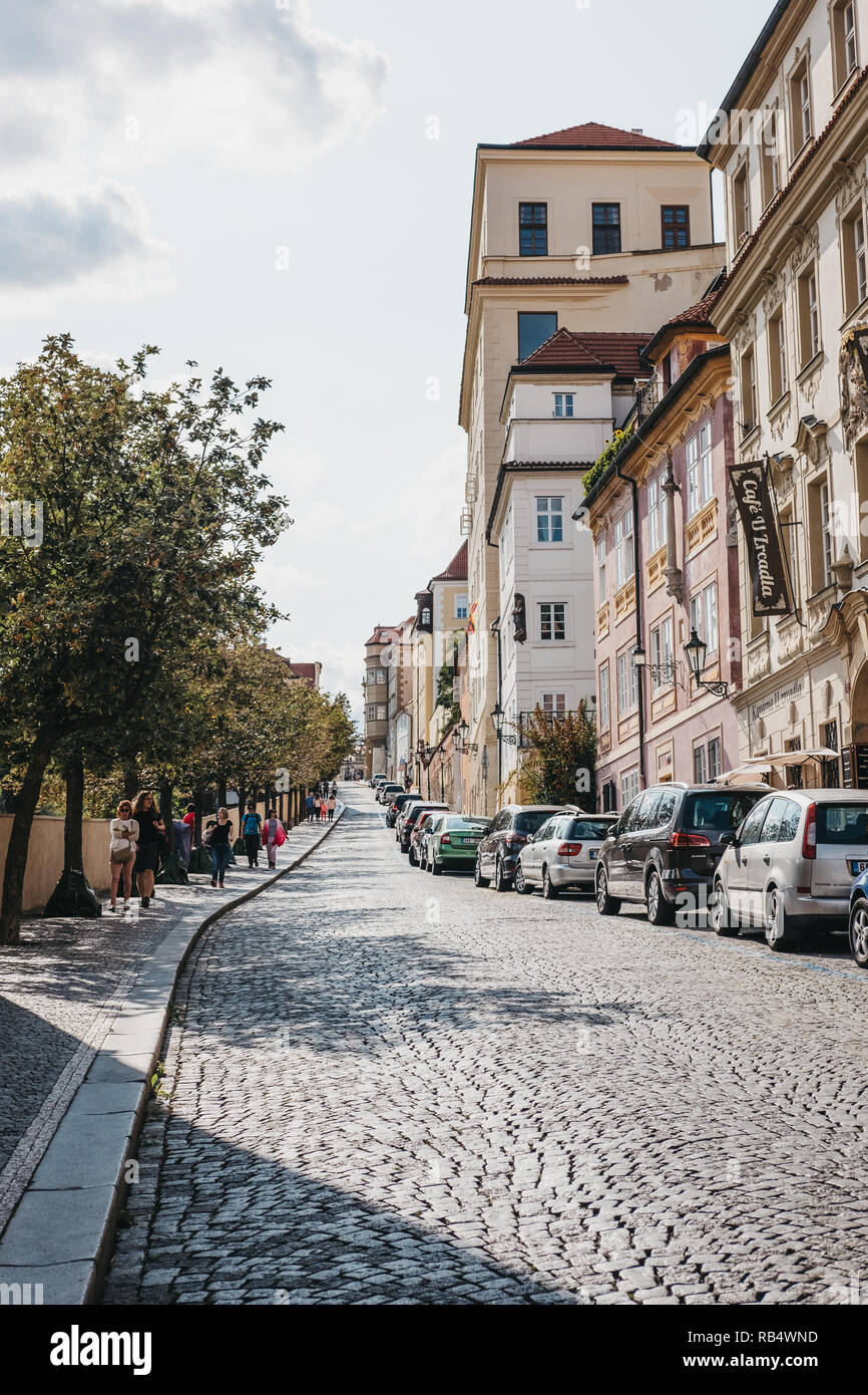 Prague, Czech republic - August 23, 2018: People walking on the ...