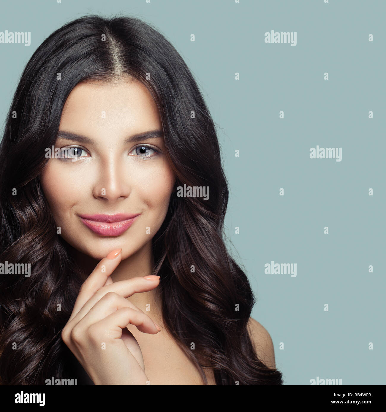 Beautiful woman portrait brunette hi-res stock photography and images ...