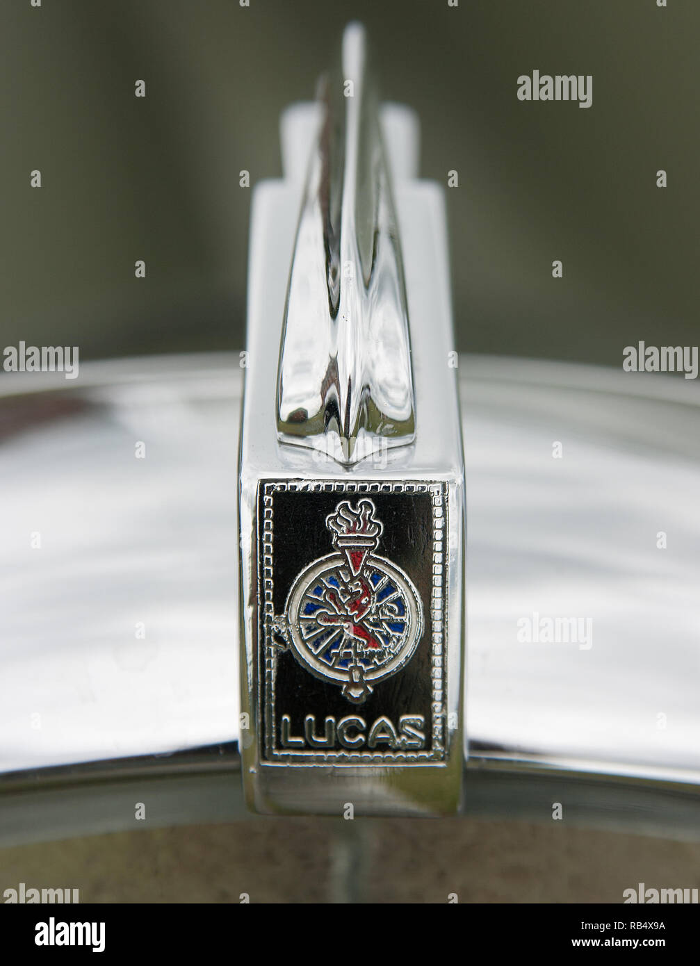 Lucas headlamp badge on a classic Lagonda car Stock Photo - Alamy