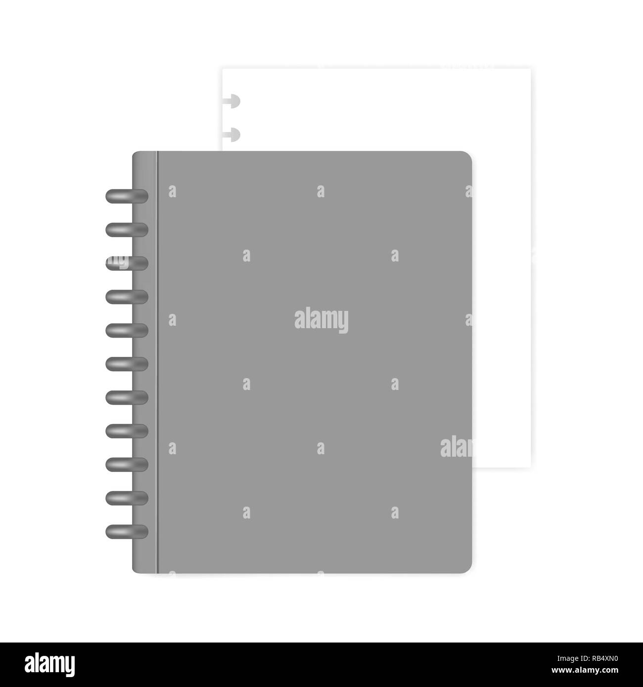 Closed letter size refillable disc bound notebook with white filler ...