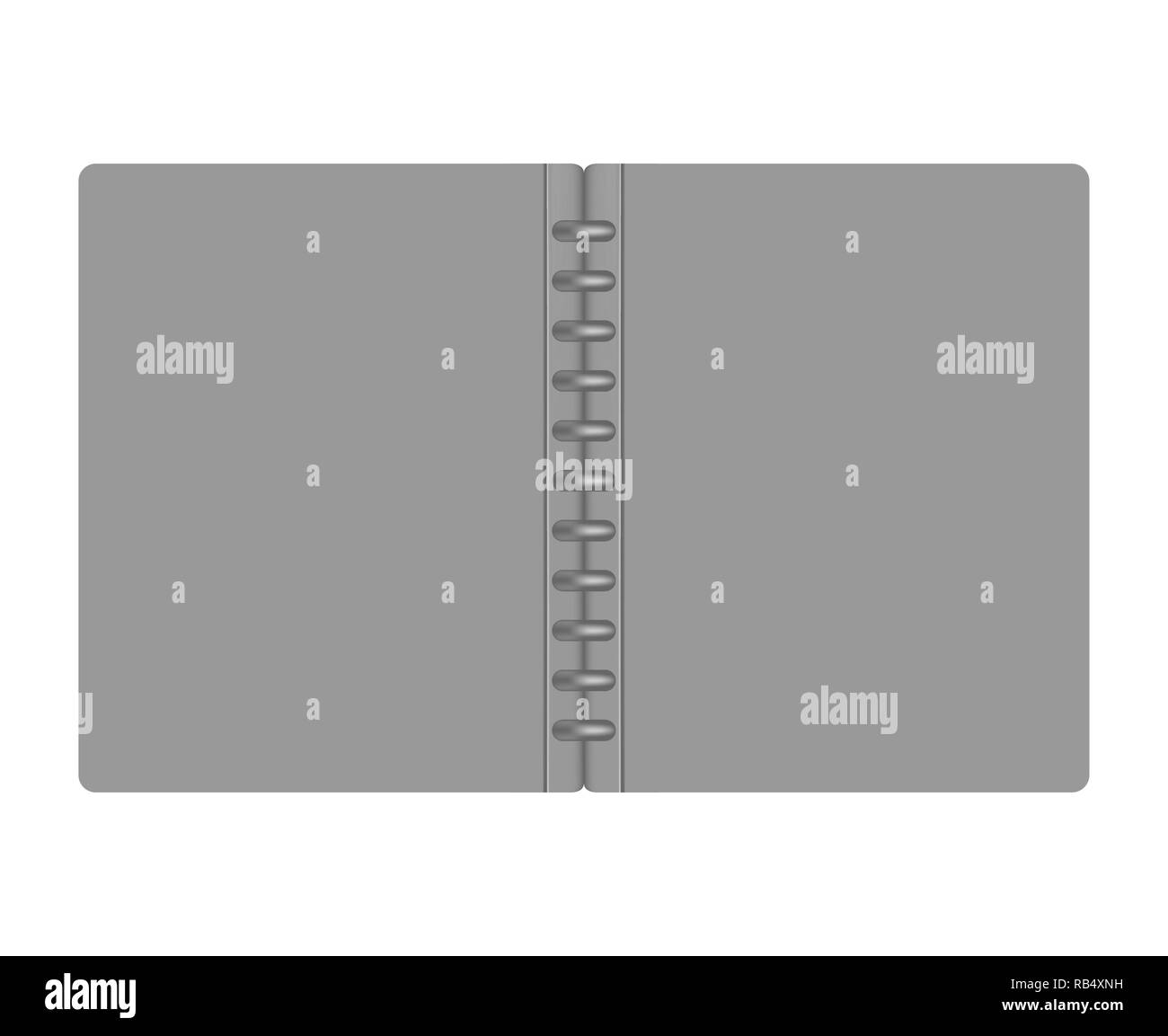Open letter size gray refillable disc bound notebook folder, mock-up ... Open letter size gray refillable disc bound notebook folder, mock-up ...