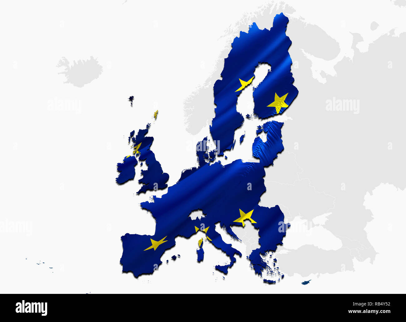 Flag Map of Euro. 3D rendering Euro map and flag. The national symbol ...
