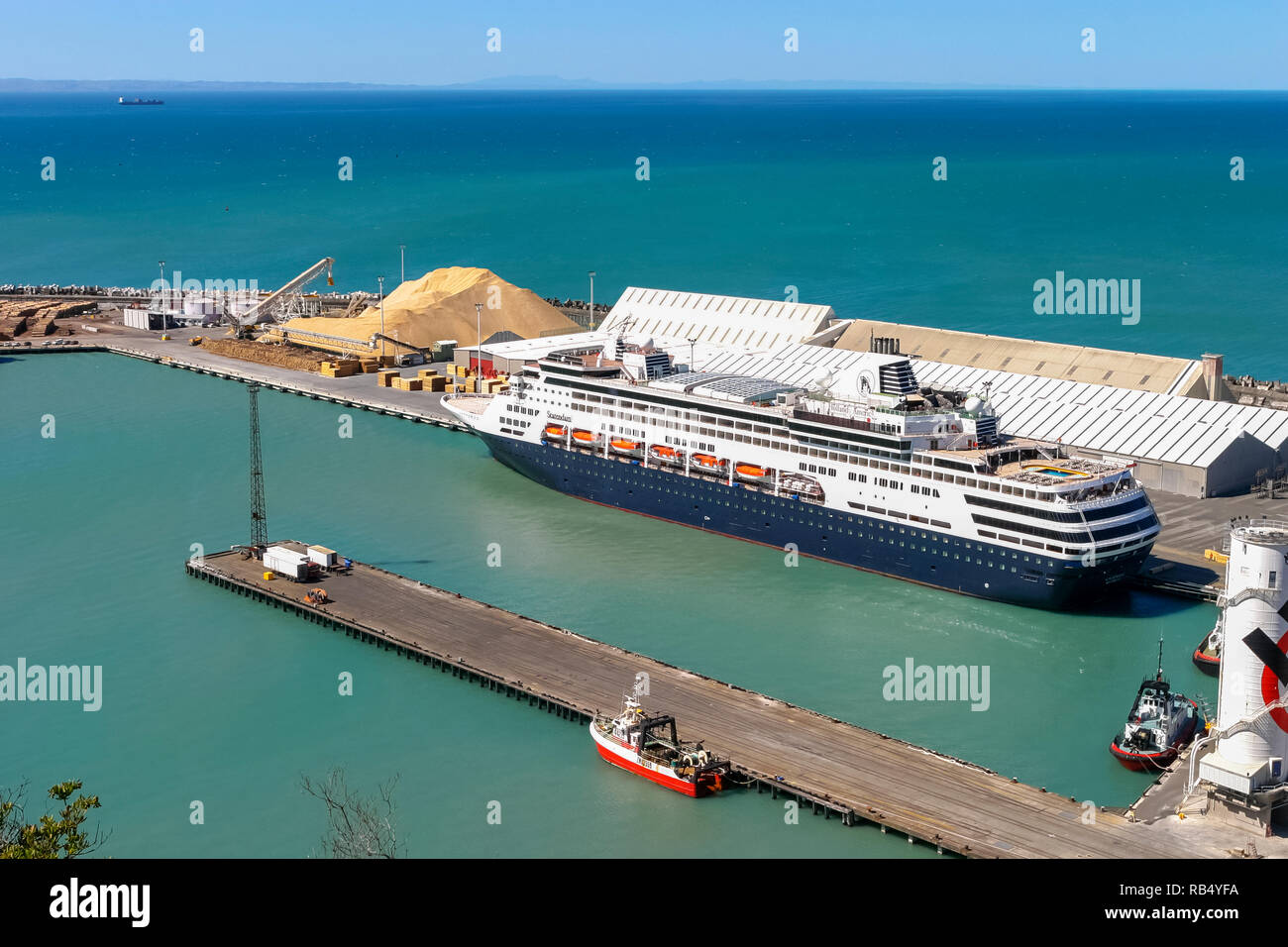 Cruise liner in port at Napier, Hawkes Bay, South Island, New Zealand ...