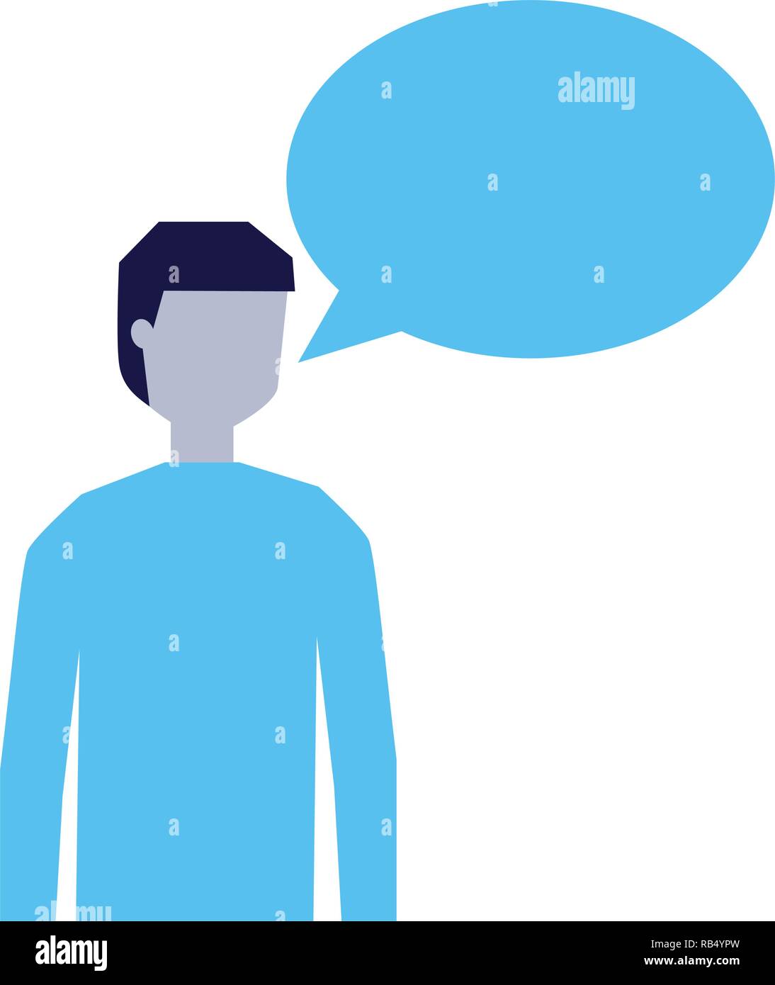 man speech bubble talk white background Stock Vector Image & Art - Alamy