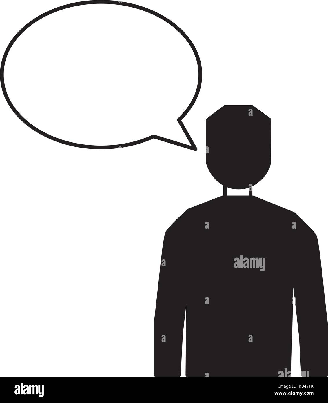 man speech bubble talk white background Stock Vector Image & Art - Alamy
