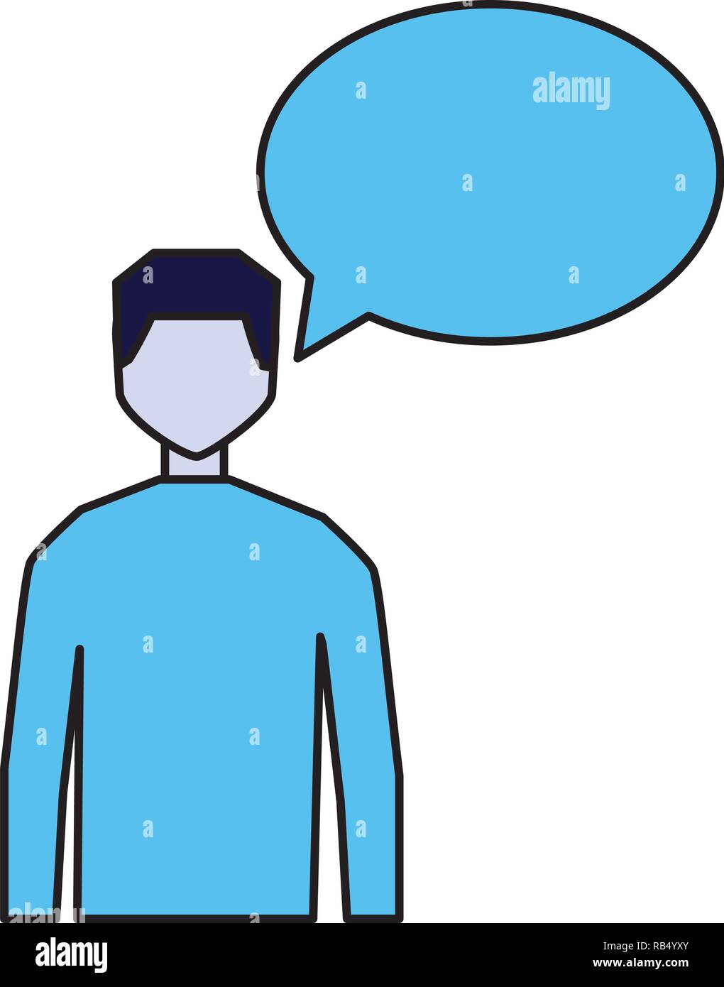 man speech bubble talk white background Stock Vector Image & Art - Alamy