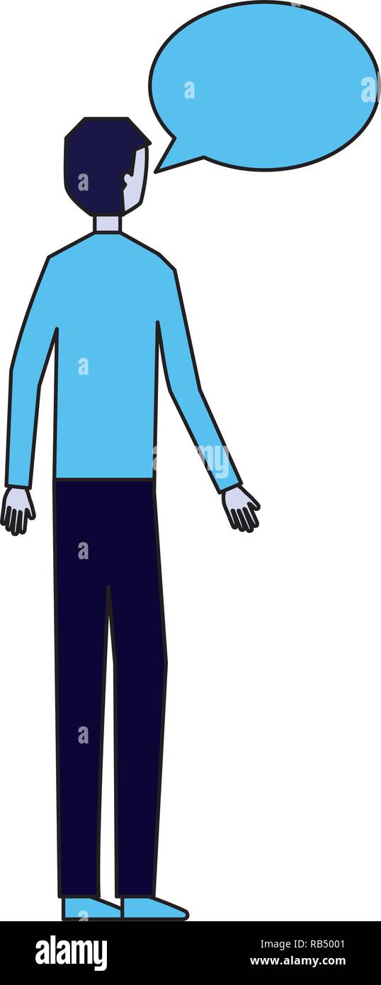 man speech bubble talk white background Stock Vector Image & Art - Alamy