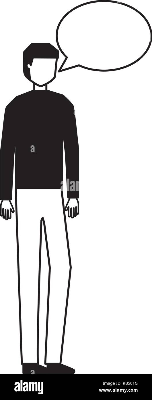 man speech bubble talk white background Stock Vector Image & Art - Alamy