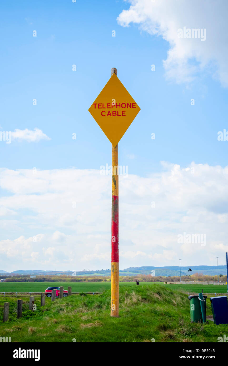 Cable Warning Sign High Resolution Stock Photography and Images - Alamy