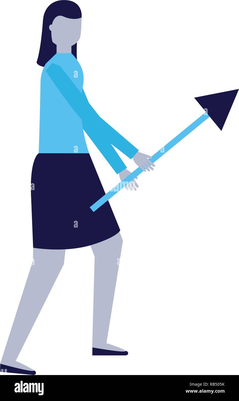 business woman holding arrow Stock Vector Image & Art - Alamy