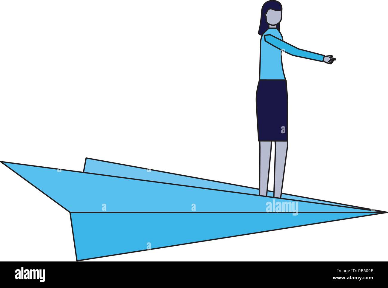 Woman plane happy Cut Out Stock Images & Pictures - Alamy