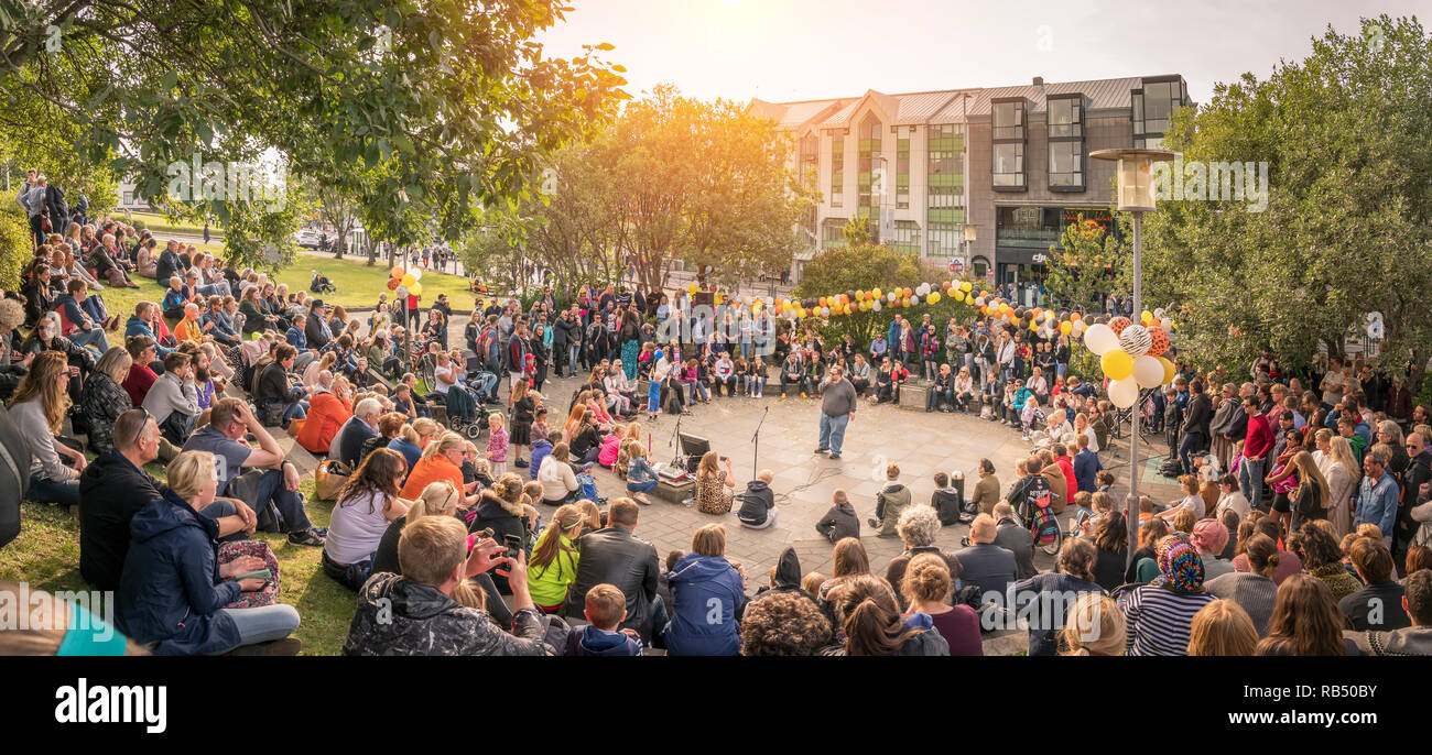 Summer Festival, Cultural Day, Reykjavik, Iceland Stock Photo - Alamy