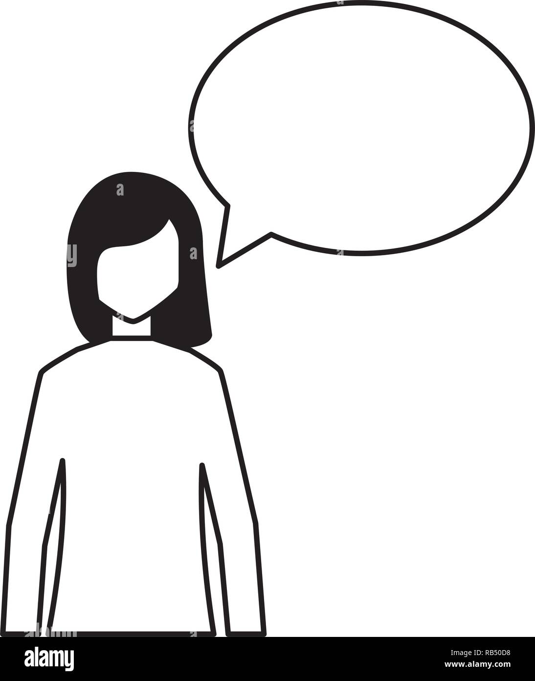 woman speech bubble talk white background Stock Vector Image & Art - Alamy