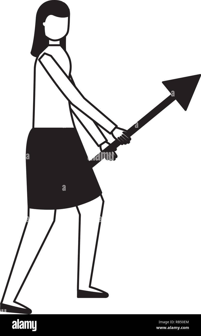 business woman holding arrow Stock Vector Image & Art - Alamy