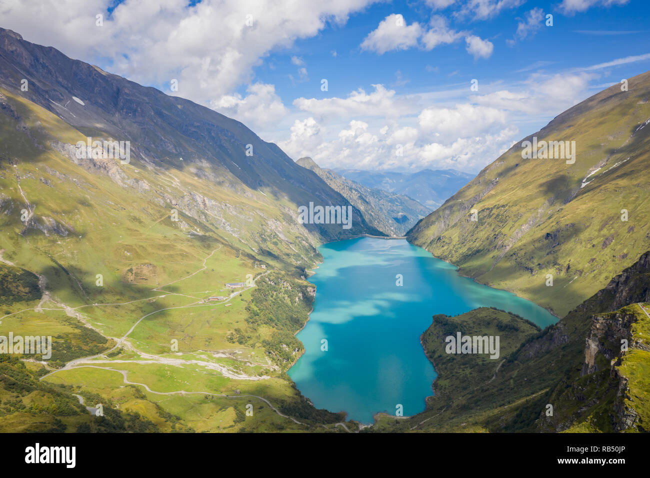 Kaprun, Austria - September 6, 2018. Overlooking the high mountain ...