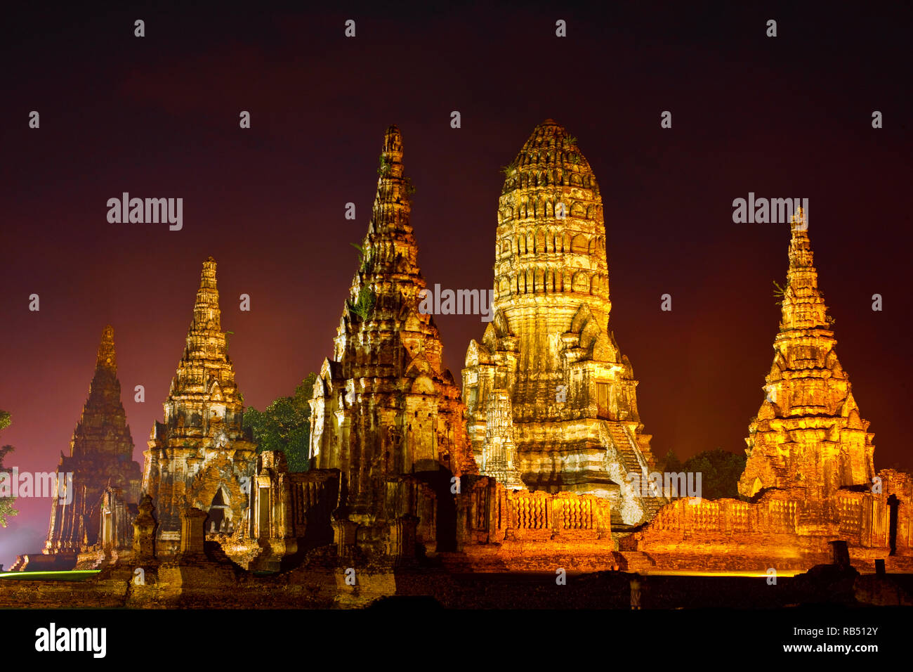 Horizontal outdoors exterior colour image photography night illuminated ...