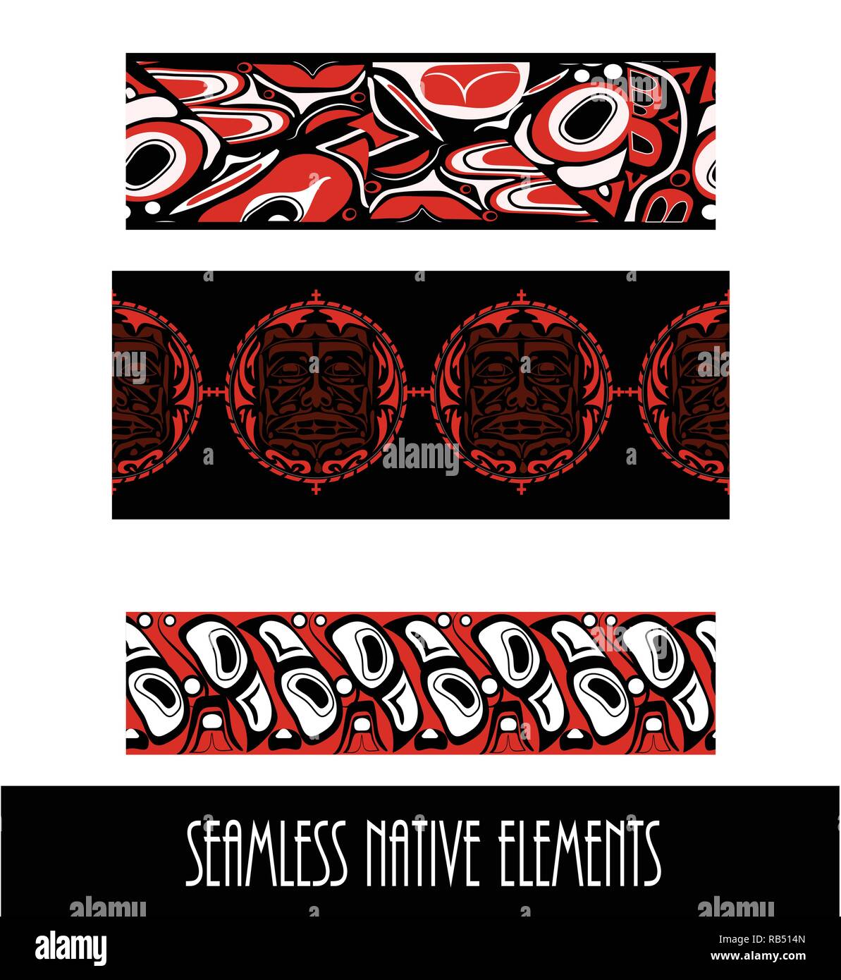 Vector illustration abstract native north american seamless pattern border Stock Vector Image ...