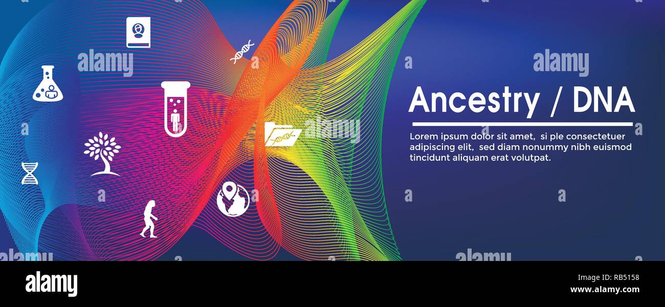Ancestry / Genealogy Icon with Family Tree Album Web Header Banner and ...