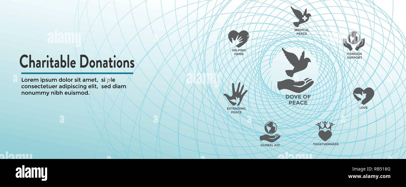 Charitable Giving and Donations Header Banner and Icon set Stock Vector ...
