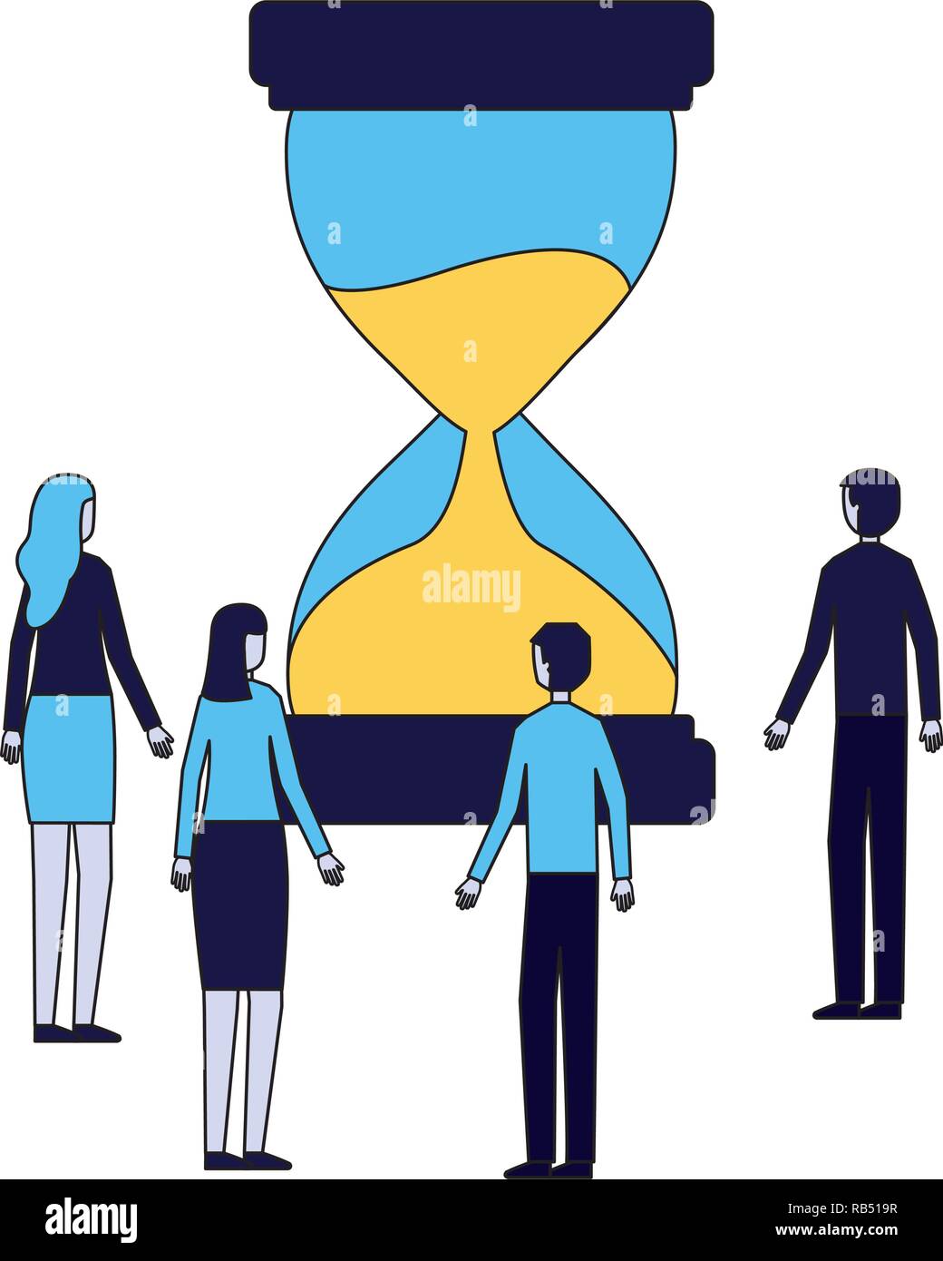 business people with hourglass time Stock Vector Image & Art - Alamy