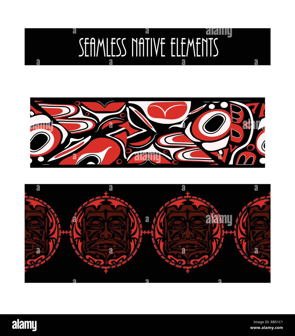 Vector illustration abstract native north american seamless pattern border Stock Vector Image ...