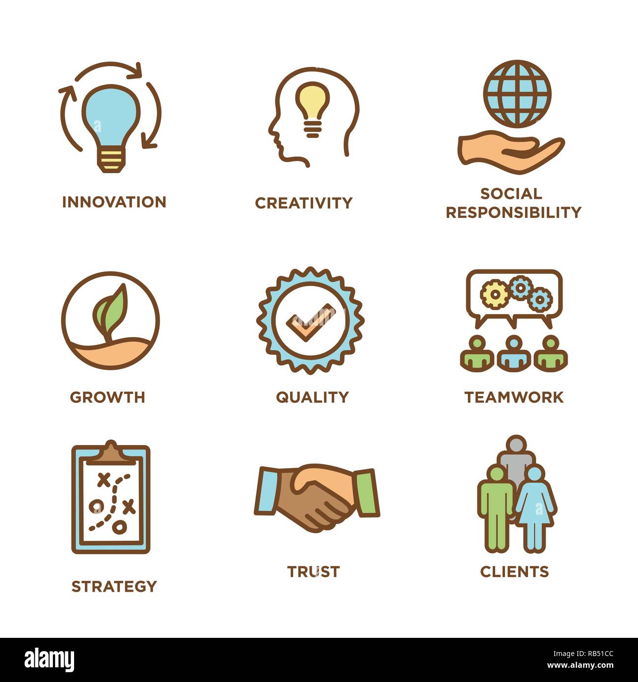 Core Values Outline or Line Icon Conveying Integrity & Purpose Stock Vector Image & Art - Alamy