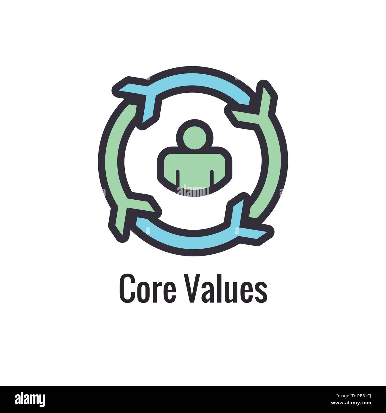 Core Values Outline or Line Icon Conveying Integrity & Purpose Stock Vector Image & Art - Alamy