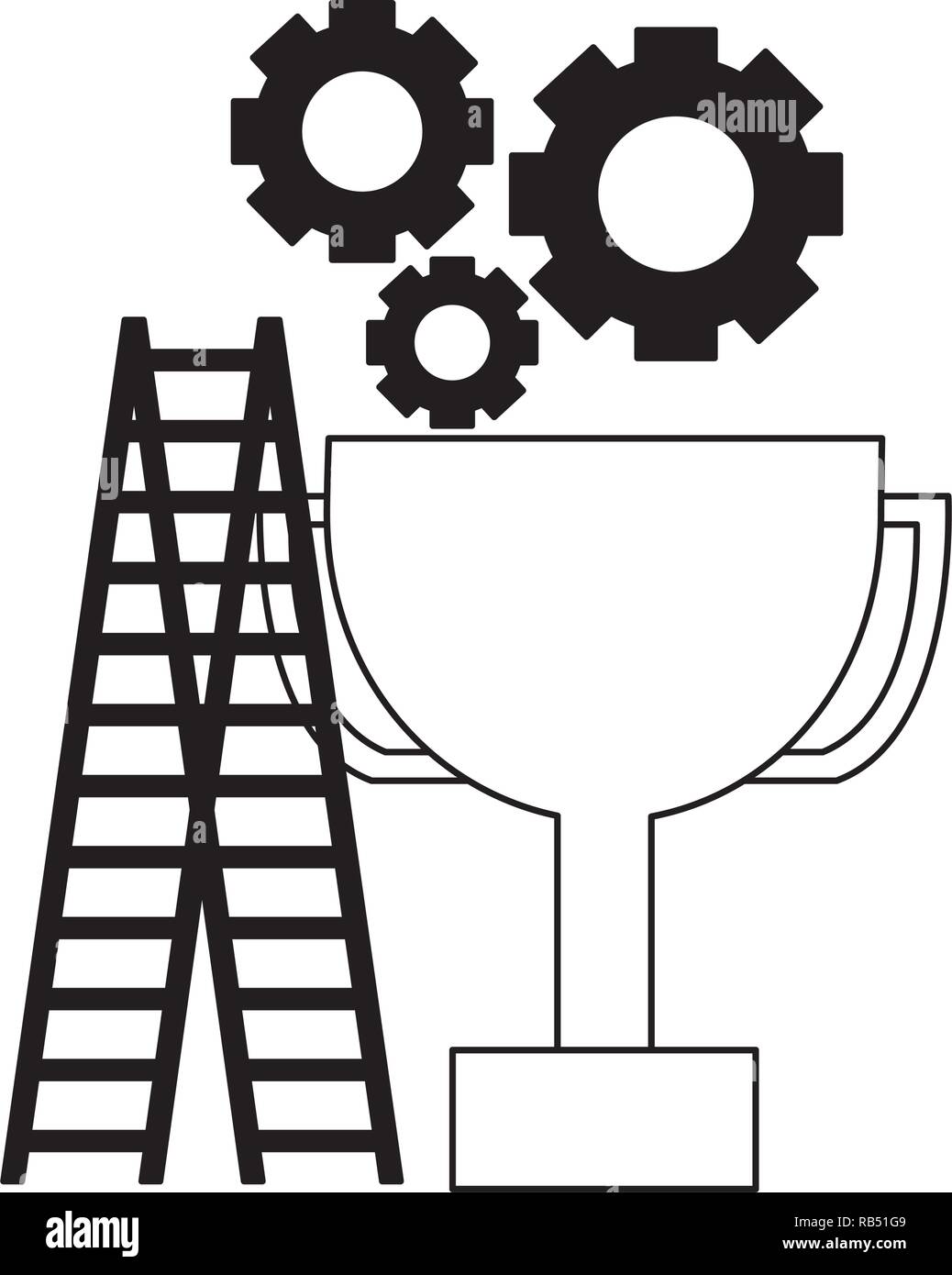 business trophy stairs and gears Stock Vector Image & Art - Alamy