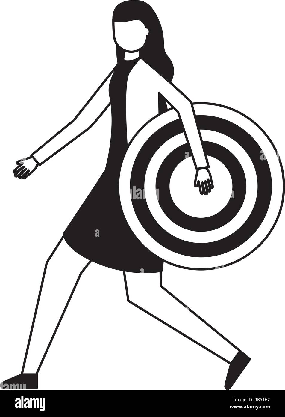 business woman holding target Stock Vector Image & Art - Alamy