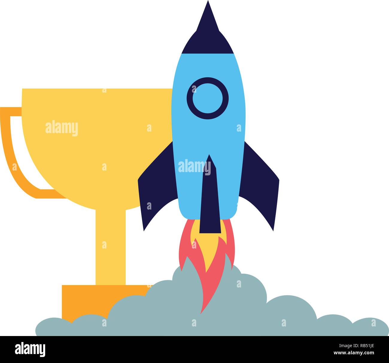 business rocket and trophy Stock Vector Image & Art - Alamy
